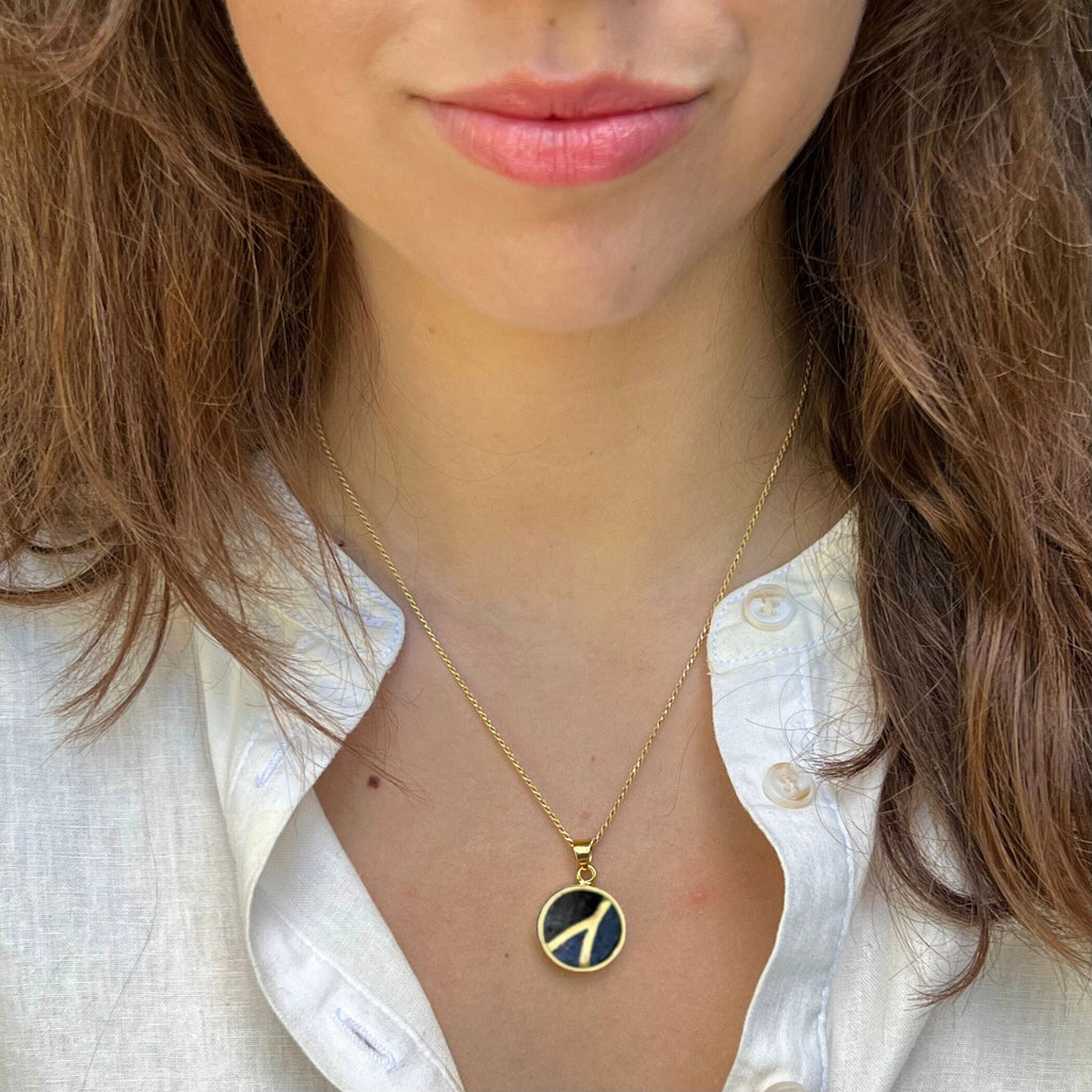 Black Kintsugi Necklace | Handmade Pottery Jewelry | eclectiQuas